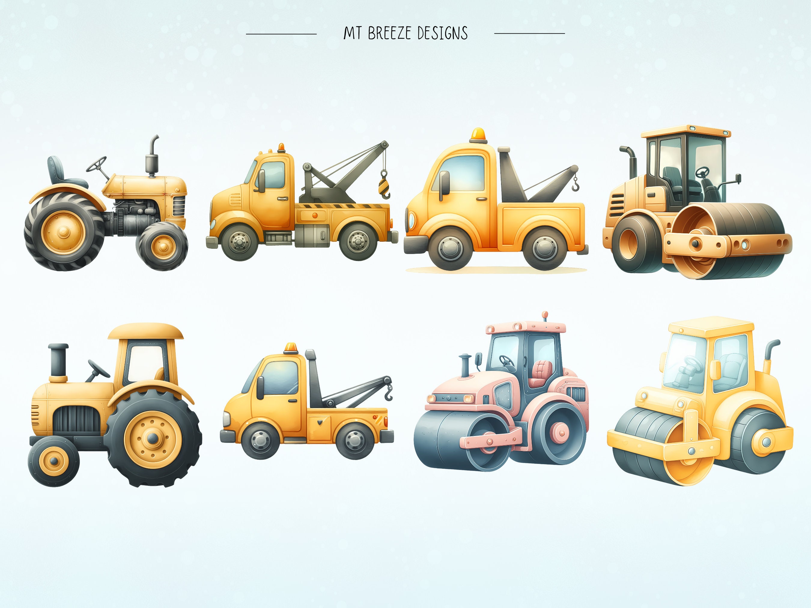 38 Construction Vehicle Clipart Set - Excavator, Dump Truck Clip Art ...