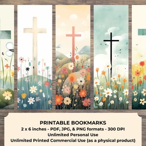 Crosses in Spring PRINTABLE Bookmarks, Christian Easter Digital ...