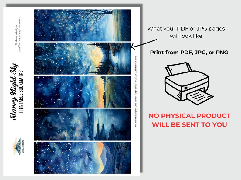 25 Starry Night Sky PRINTABLE Bookmarks Digital Download - Etsy
