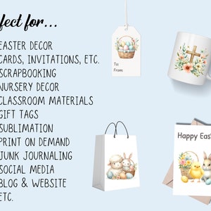 40 Easter Clipart Set - High Resolution Spring Watercolor Clip Art PNG ...