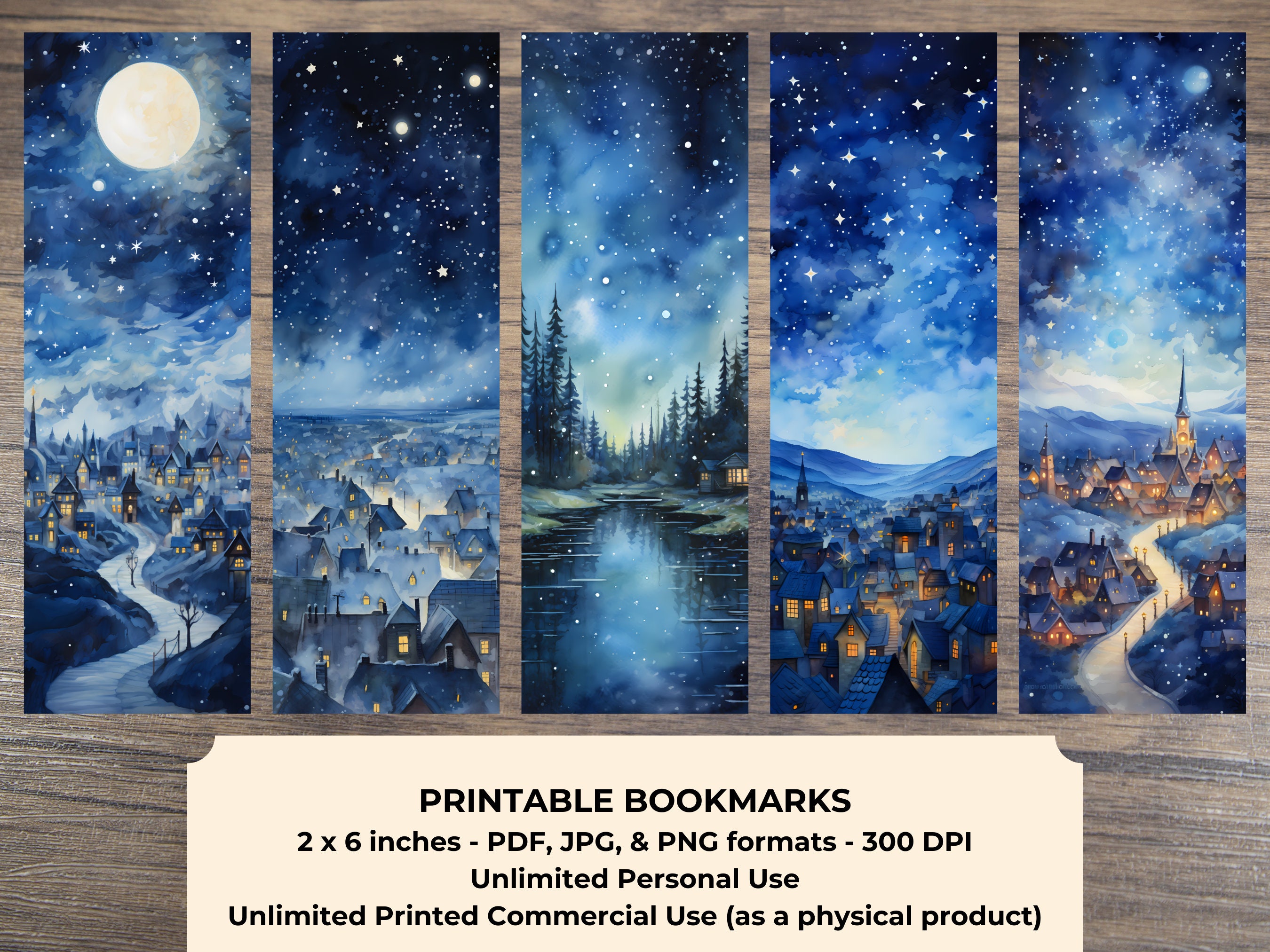 25 Starry Night Sky PRINTABLE Bookmarks Digital Download - Etsy