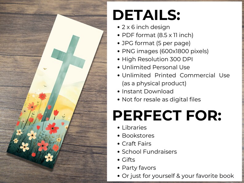 Crosses in Spring PRINTABLE Bookmarks, Christian Easter Digital ...