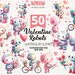 50 Valentine Robot Clipart Set Robot Hearts and Love Clip Art PNG Files ...