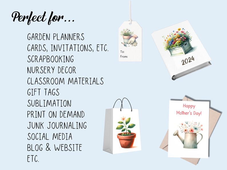 30 Gardening Clipart Set High Resolution Spring Garden Watercolor Clip ...