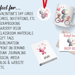 50 Valentine Robot Clipart Set - Robot Hearts and Love Clip Art PNG ...
