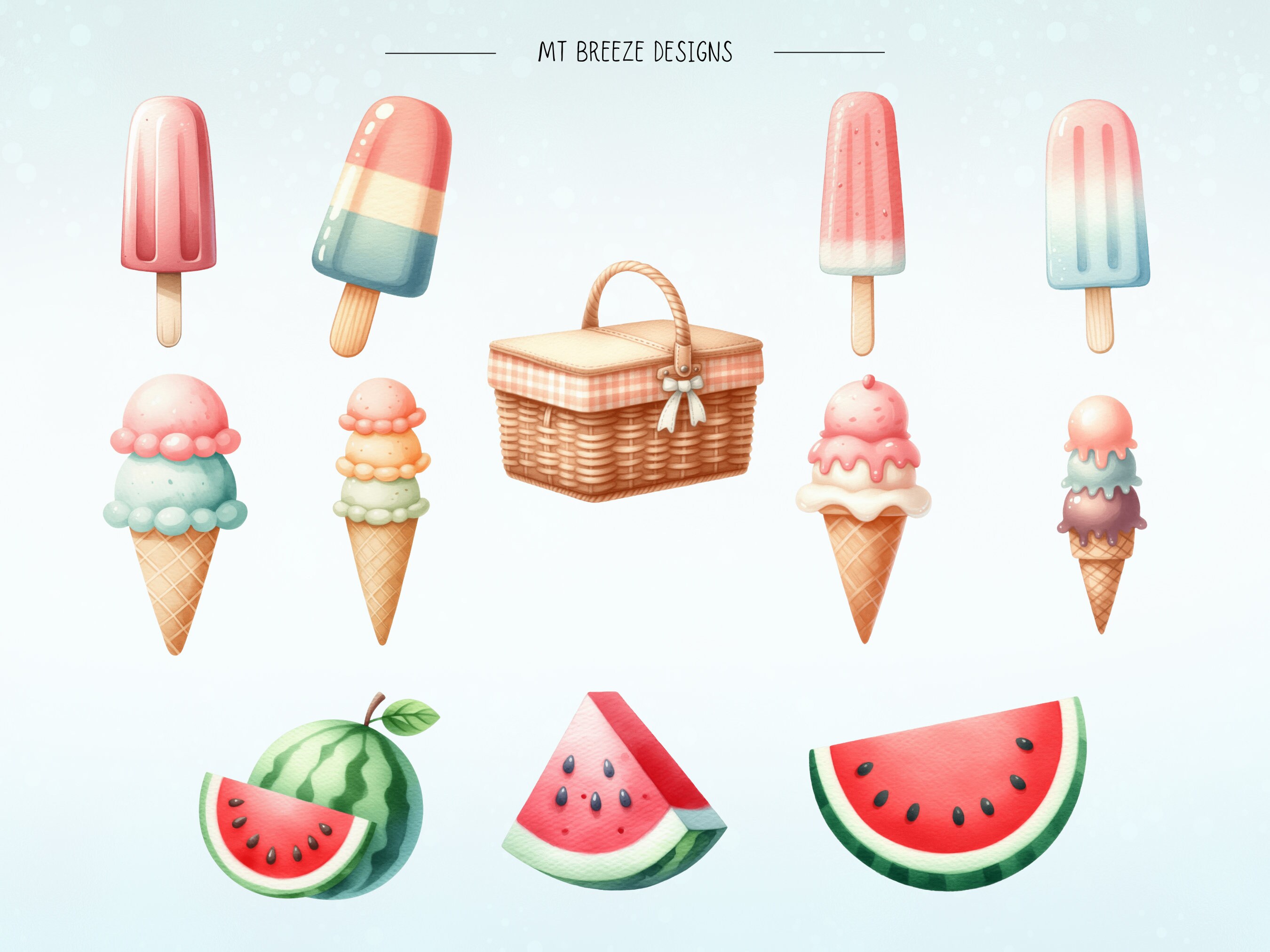 45 Summer Clipart Set Cute Beach Vacation Holiday Clip Art PNG Files ...