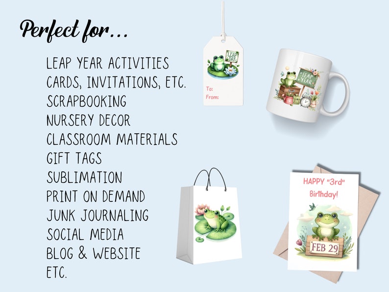 29 Leap Year Clipart Set Leap Day Frog Clip Art PNG Files for Birthday ...