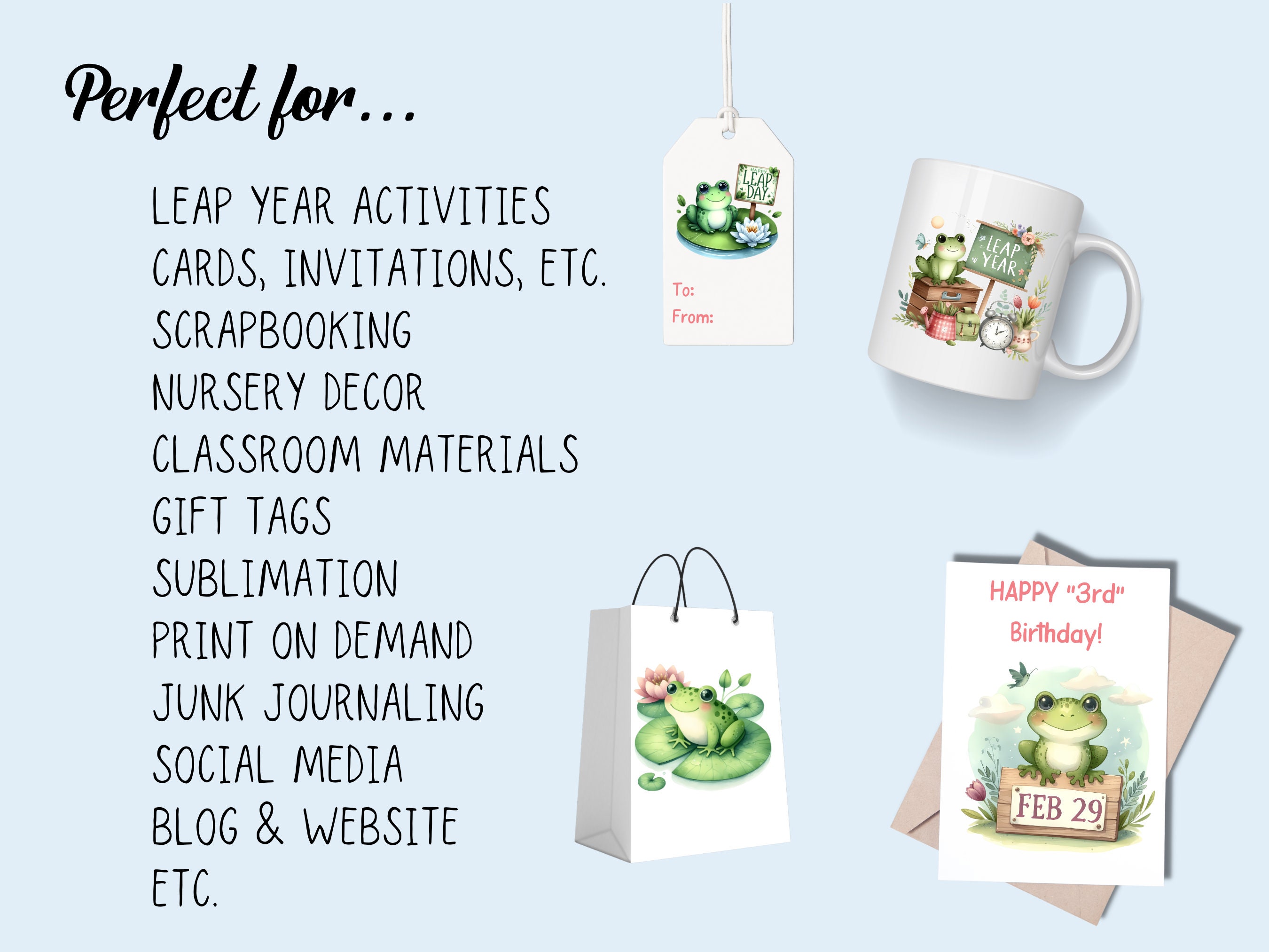 29 Leap Year Clipart Set Leap Day Frog Clip Art PNG Files for Birthday ...