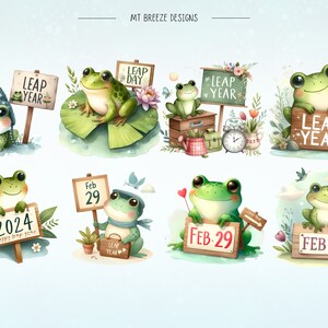 29 Leap Year Clipart Set - Leap Day Frog Clip Art PNG Files for ...