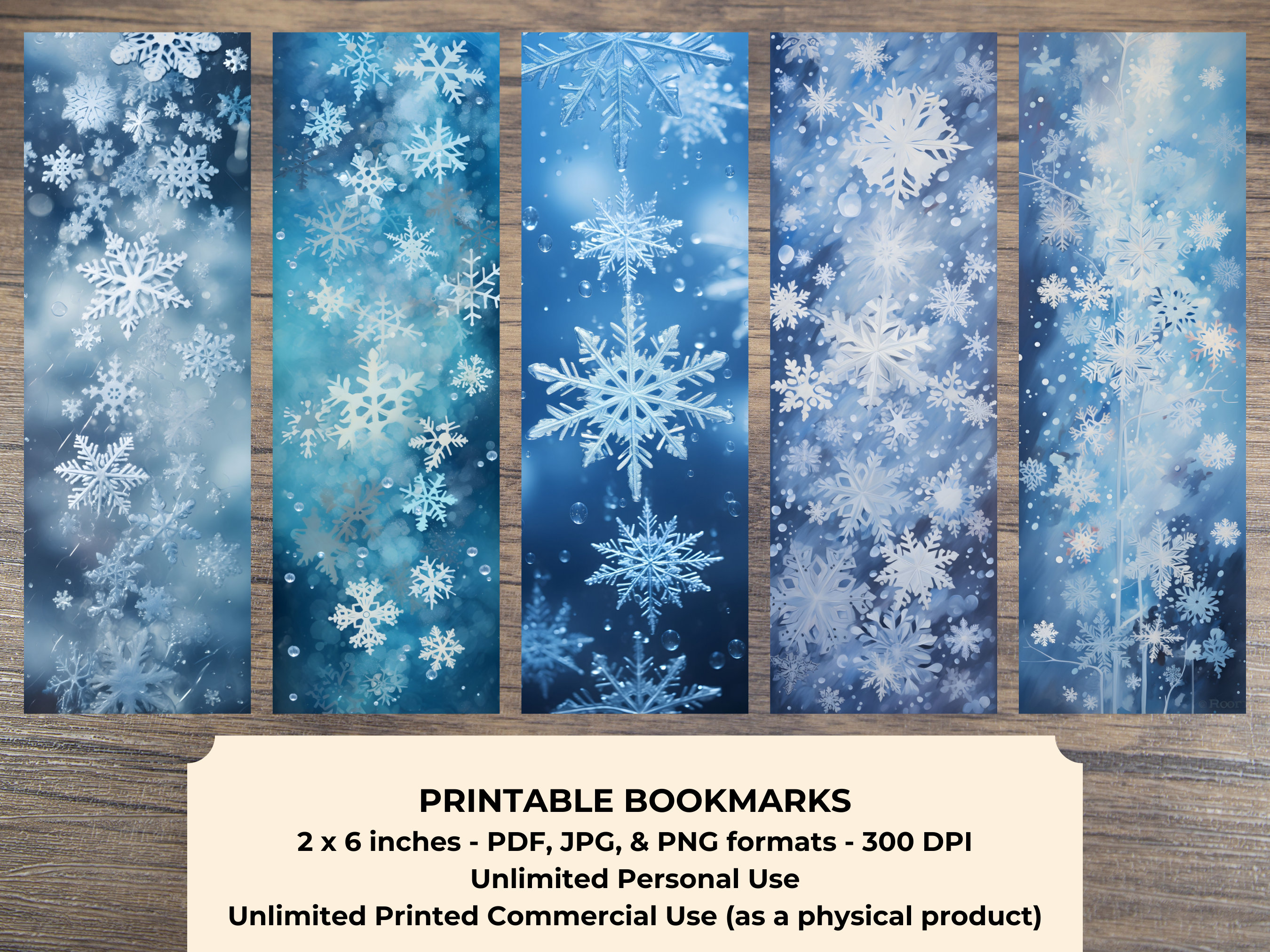 15 Snowflake PRINTABLE Bookmarks, High Resolution Digital Download ...