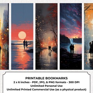 20 Romantic Dates PRINTABLE Bookmarks, High Resolution Digital Download ...