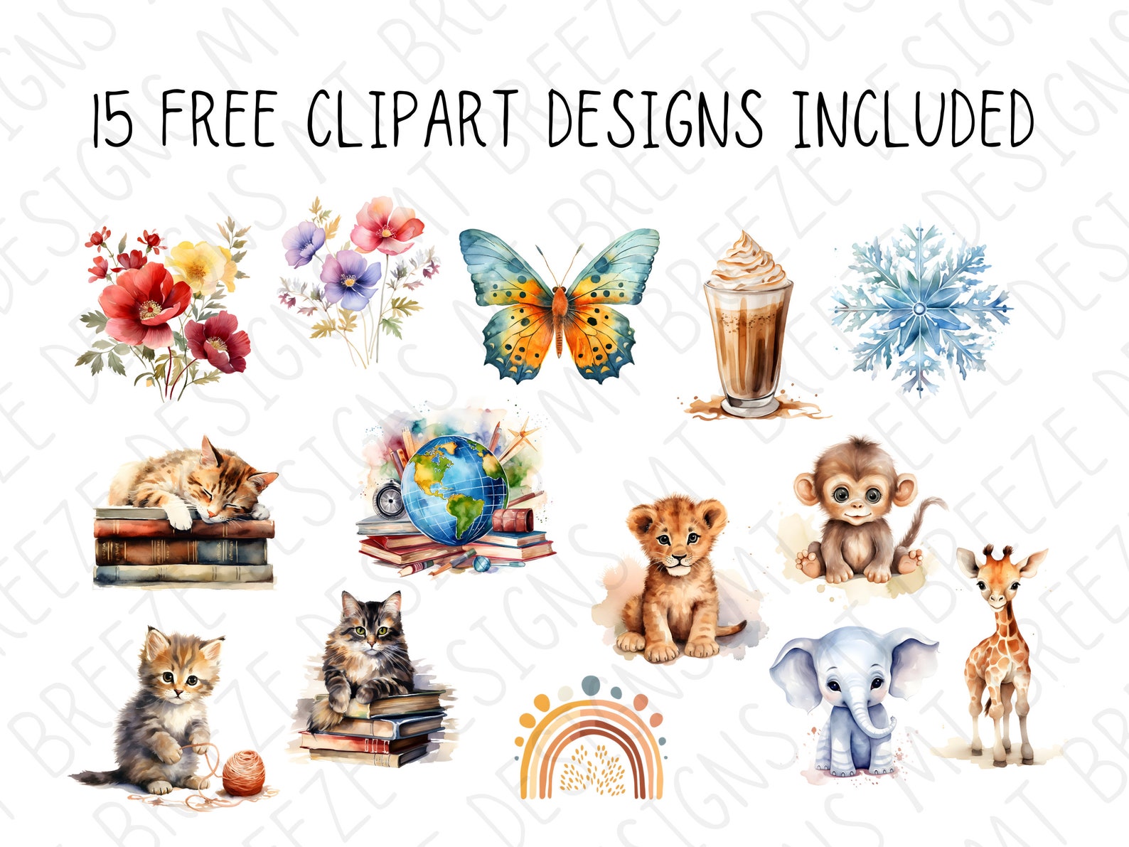 Pastries Watercolor Clipart Set 38 High Resolution Cake & Dessert ...