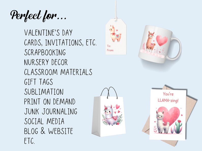 33 Valentine Llamas Clipart Set - Valentine Animal Hearts Clip Art PNG ...