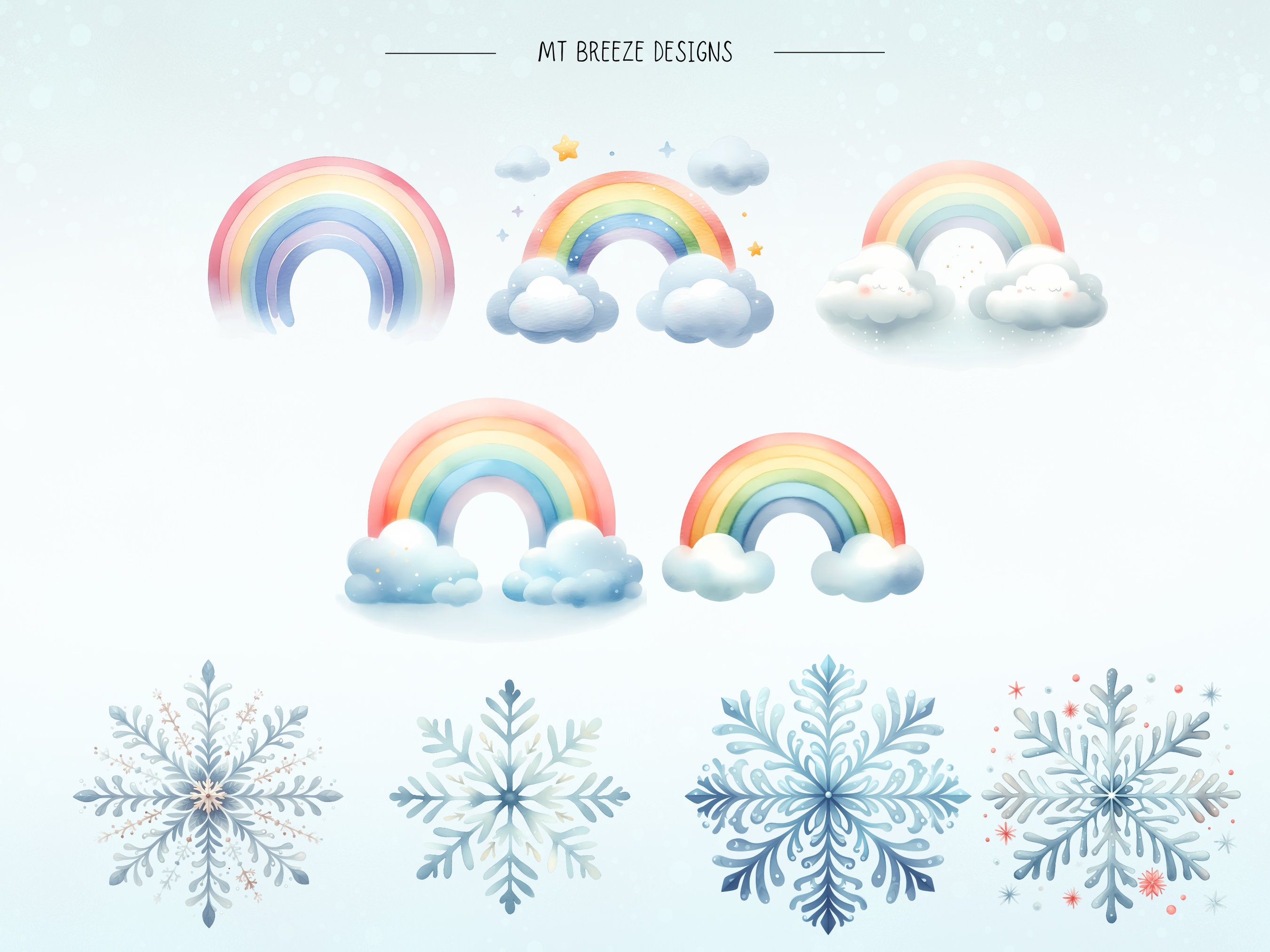 53 Weather Clipart Set Cute Sun, Moon, and Rain Cloud Clip Art PNG ...