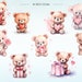 21 Valentine Bears Clipart Set High Resolution Cute Teddy Bear ...
