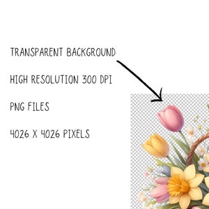 35 Spring Flower Basket Clipart Set - Floral Watercolor Clip Art PNG ...