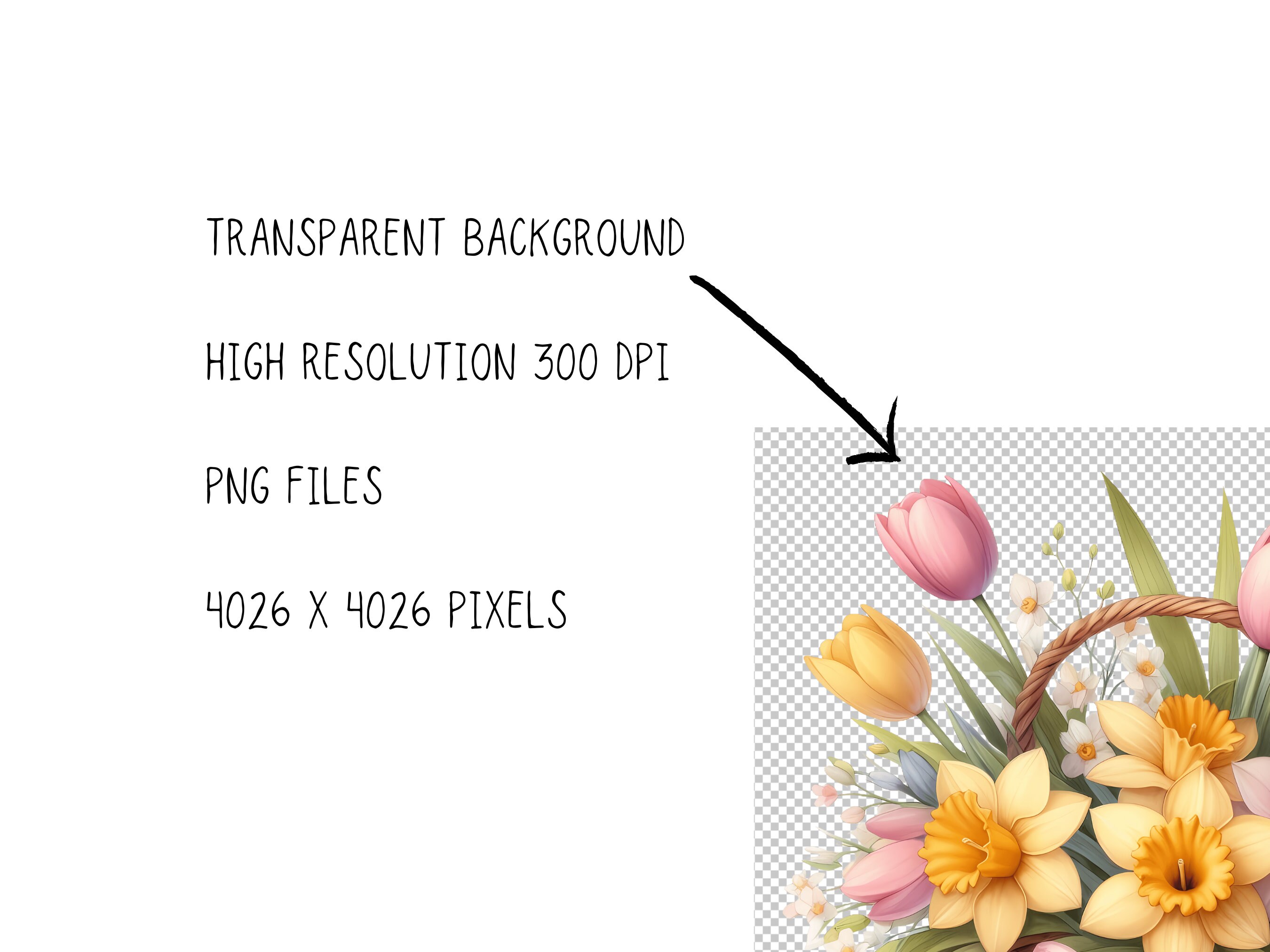 35 Spring Flower Basket Clipart Set Floral Watercolor Clip Art PNG ...