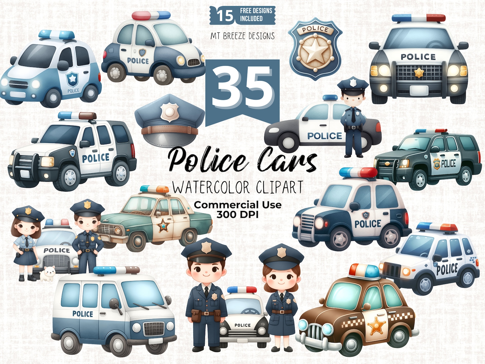 35 Police Cars Clipart Set - Police Vehicle and Officer Clip Art PNG ...