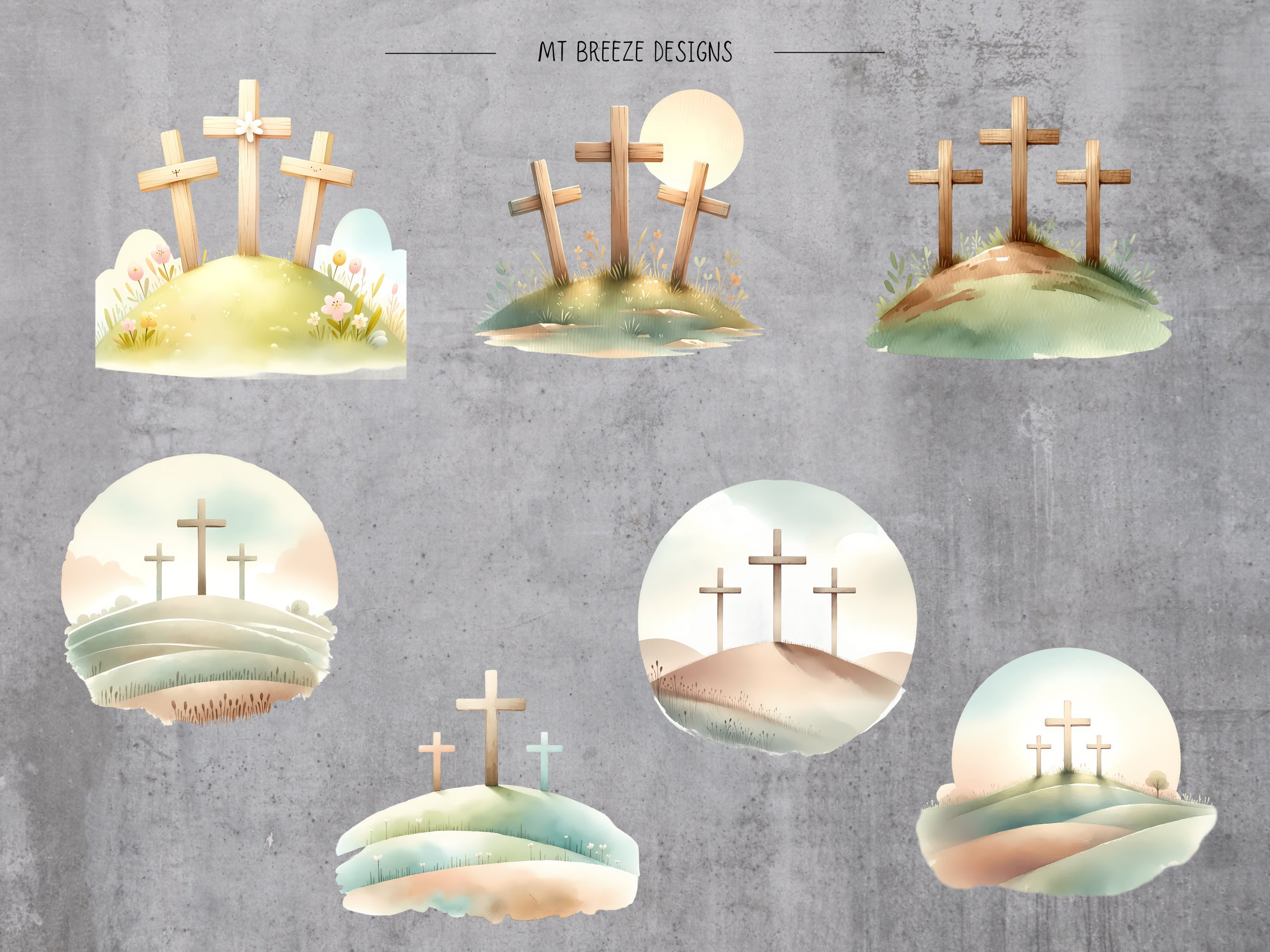 52 Easter Cross Clipart Set - High Resolution Christian Crucifix Clip ...