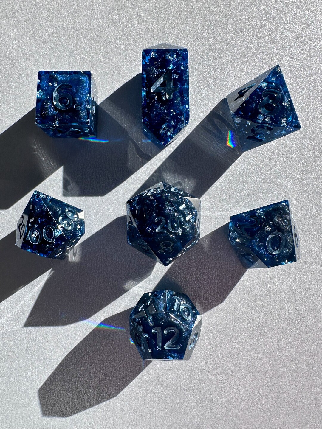 Handmade Polyhedral Dice TTRPG Sharp Edge - Starry Expanse - Etsy