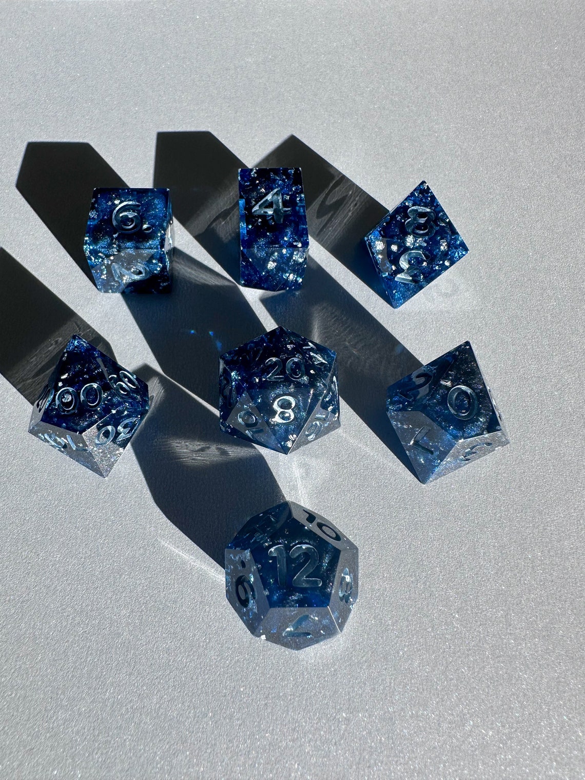 Handmade Polyhedral Dice TTRPG Sharp Edge Starry Expanse - Etsy