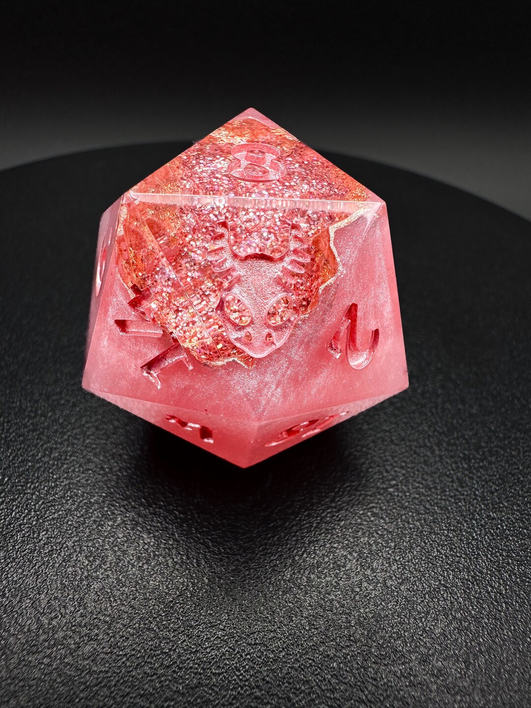 Rose Gold Geode Dice 30mm D20 - Handmade Polyhedral Dice TTRPG Sharp ...