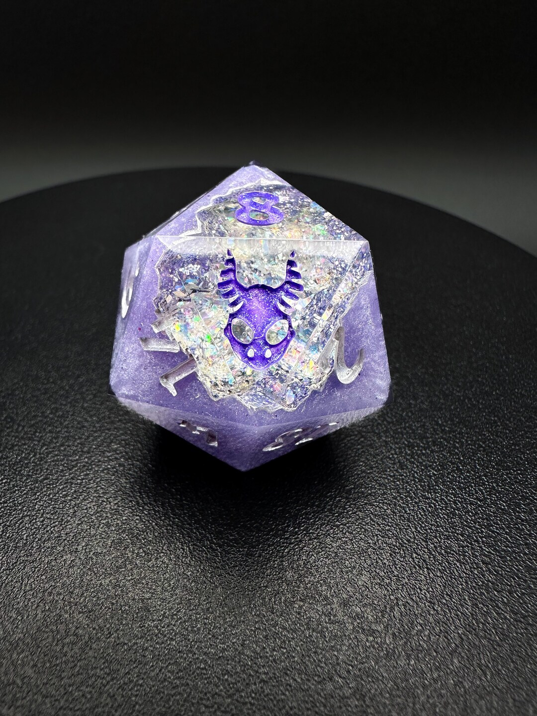 Lavender Geode 30mm D20 - Handmade Polyhedral Dice TTRPG Sharp Edge - Etsy