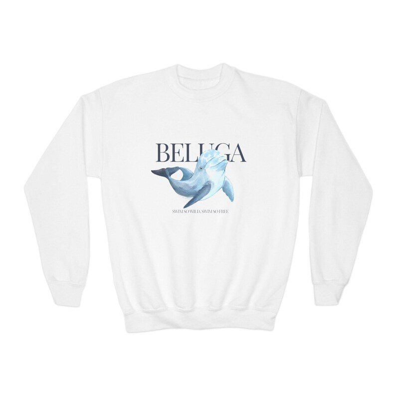 Beluga Whale Kids Sweatshirt, Ocean Animal Top, Kids Clothing, Child's ...