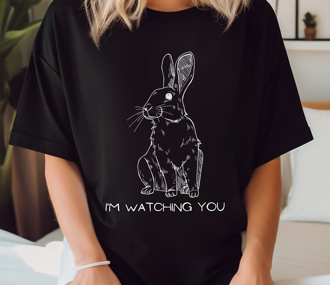 Funny Paranoid Rabbit Shirt, Funny Worried Bunny Gift Shirt, Unique ...