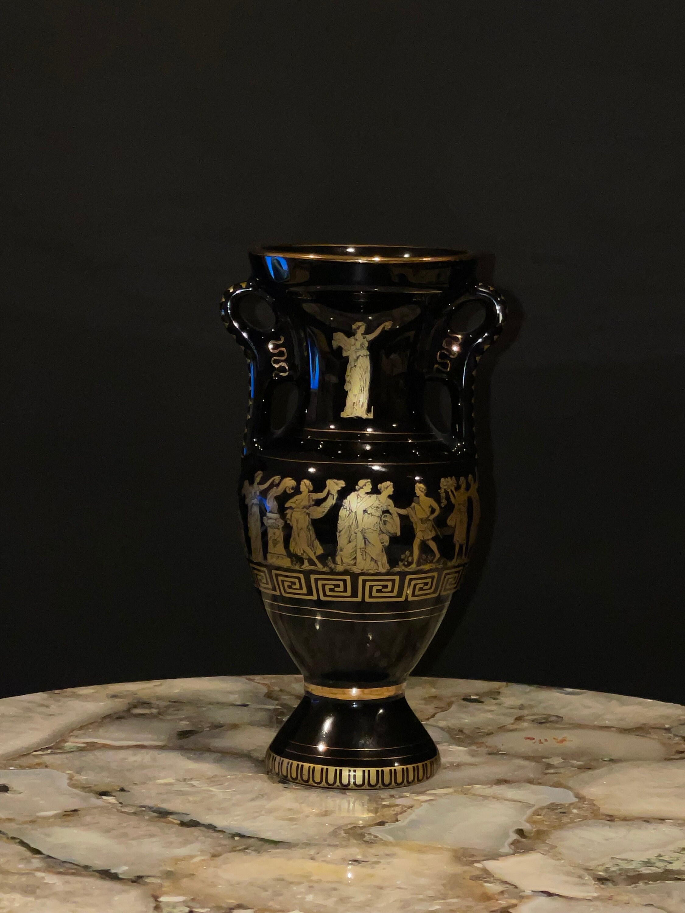 Vintage Vase Made in Greece 24 Karat Gold 7.5" - Etsy