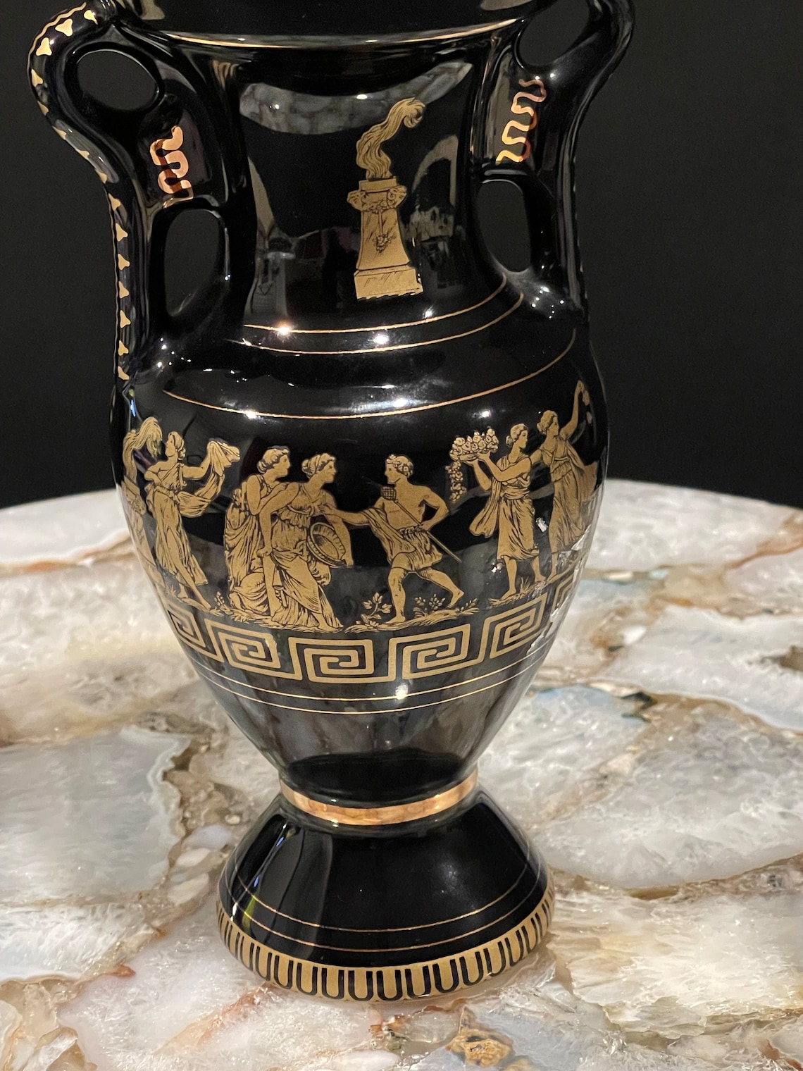Vintage Vase Made in Greece 24 Karat Gold 7.5" - Etsy