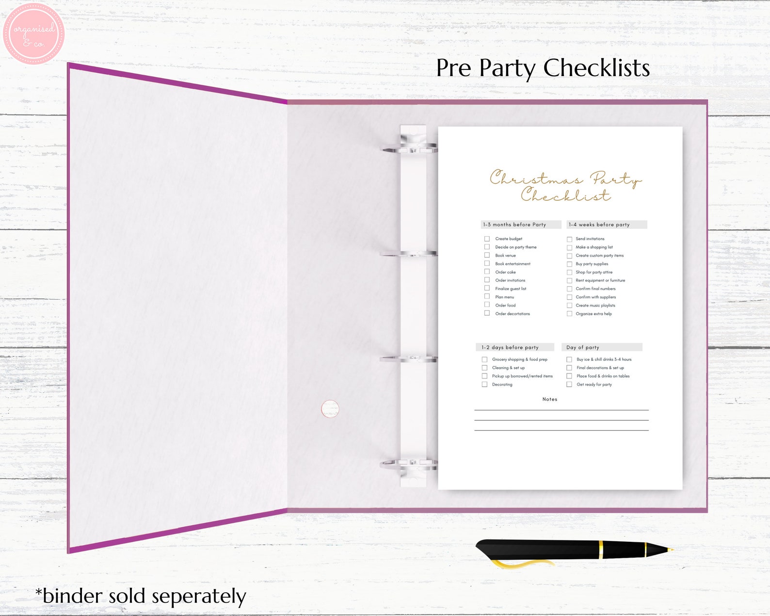 Christmas Party Planner Checklist for Holiday Party, Christmas Party ...