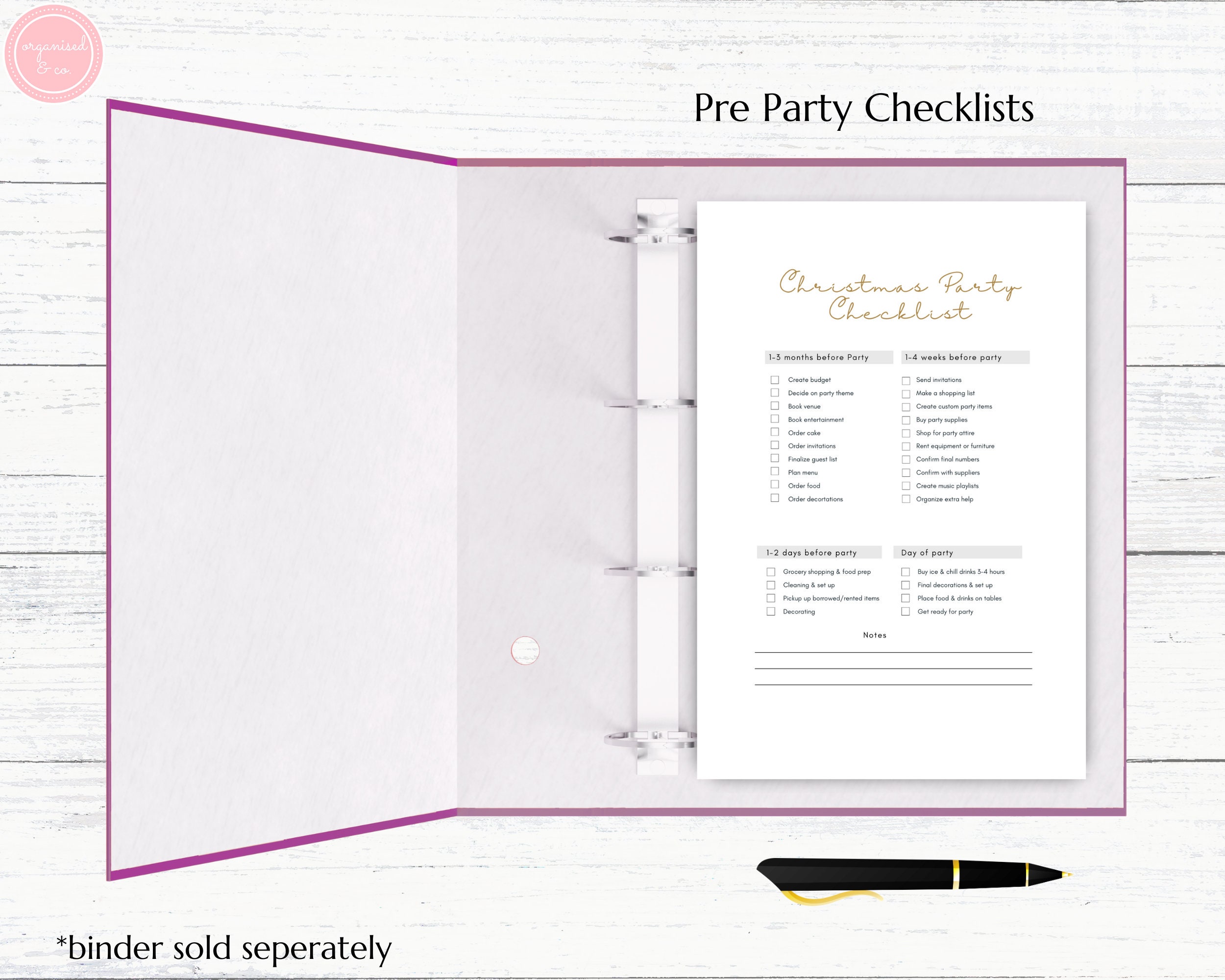 Christmas Party Planner Checklist for Holiday Party, Christmas Party ...