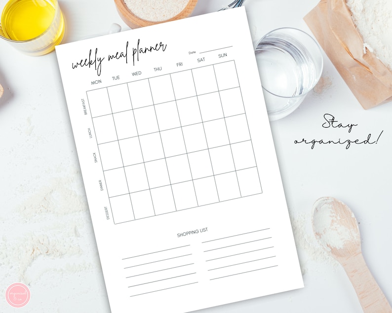 Meal Planner Printable, Weekly Food Diary, Meal Tracker Template, Daily ...
