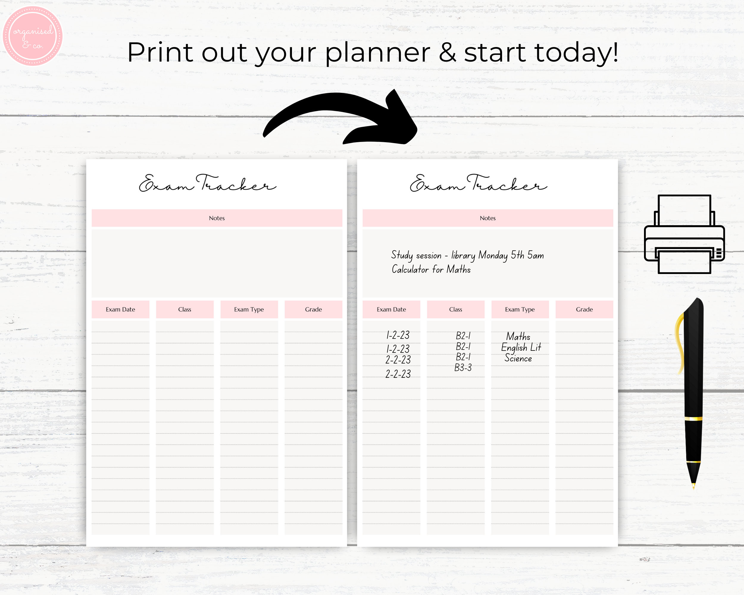 Student Study Planner, Study Planner, College Student Planner, School ...