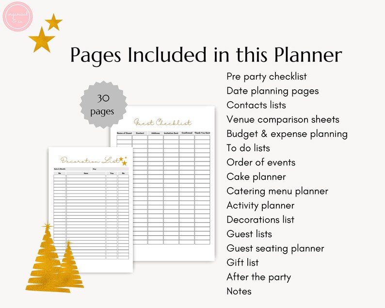 Christmas Party Planner Checklist for Holiday Party, Christmas Party ...