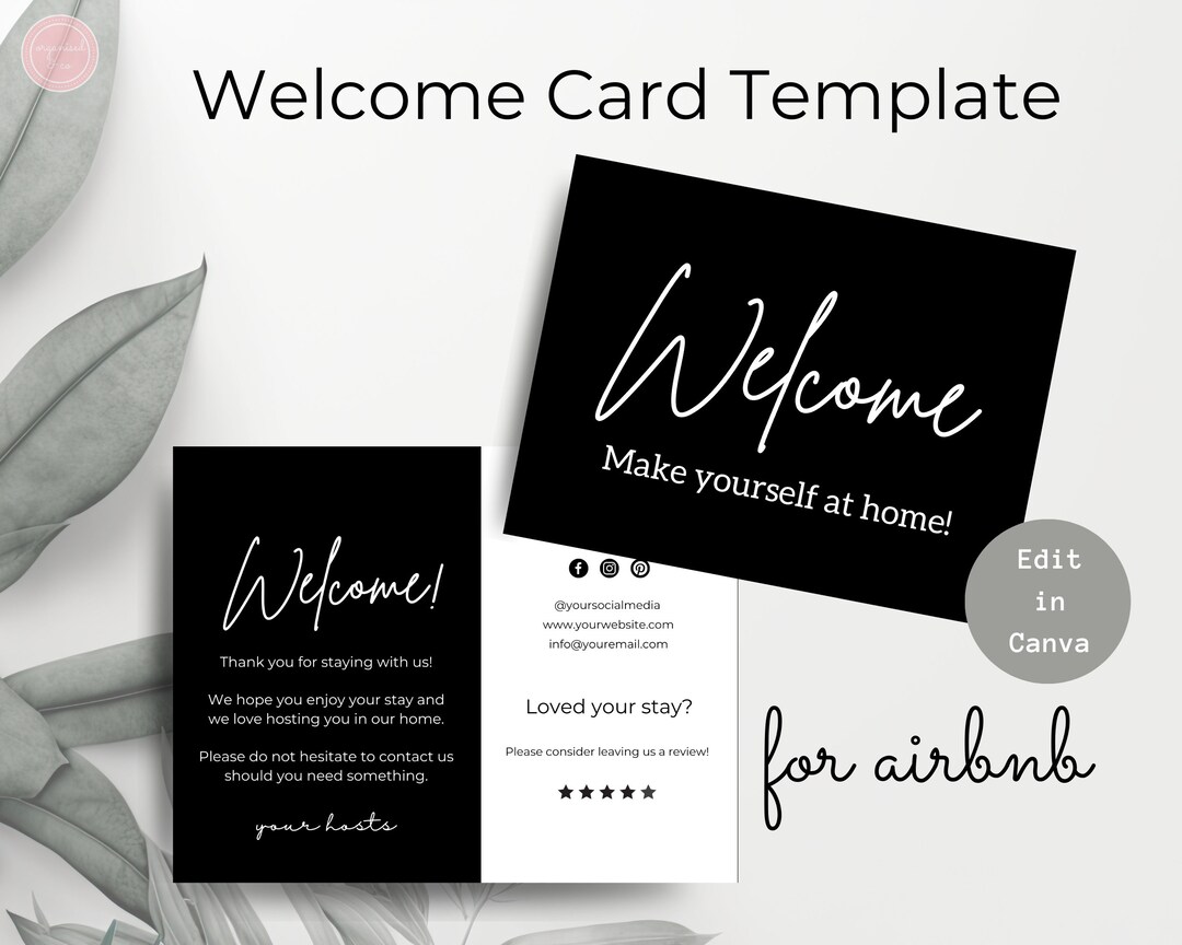 Airbnb Thank You Card, Editable Canva Template, Printable Airbnb Guest ...