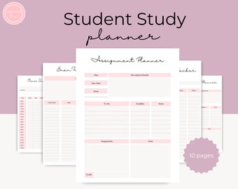 Student Study Planner, Study Planner, College Student Planner, School ...