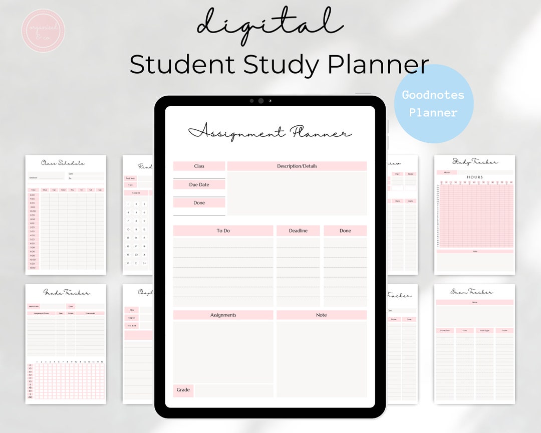 Student Study Planner for Goodnotes, College Student Planner, Student ...