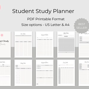 Student Study Planner, Study Planner, College Student Planner, School ...