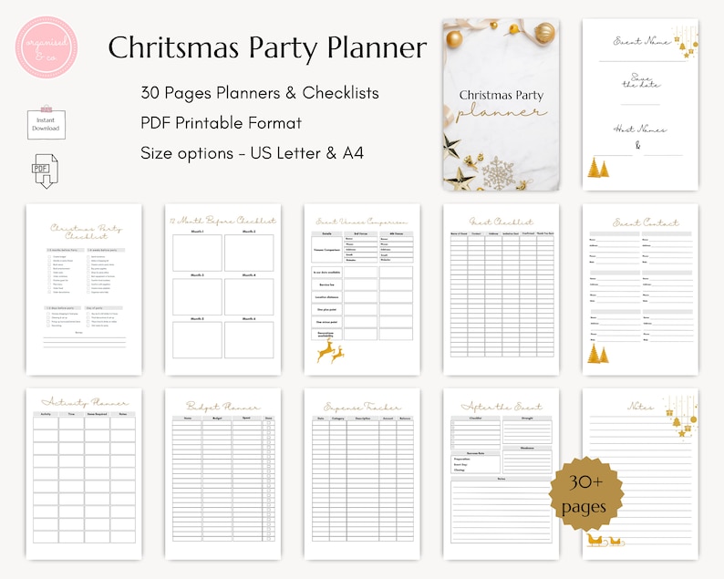 Christmas Party Planner Checklist for Holiday Party, Christmas Party ...