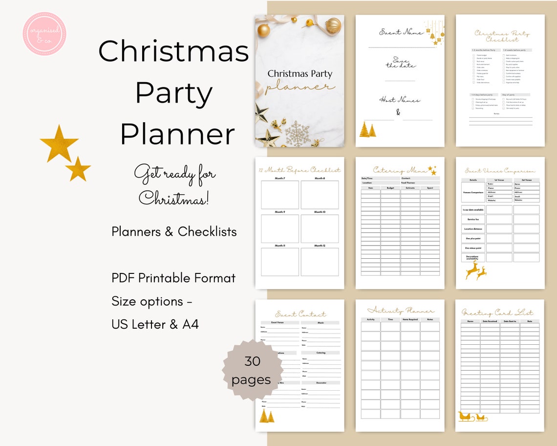 Christmas Party Planner Checklist for Holiday Party, Christmas Party ...