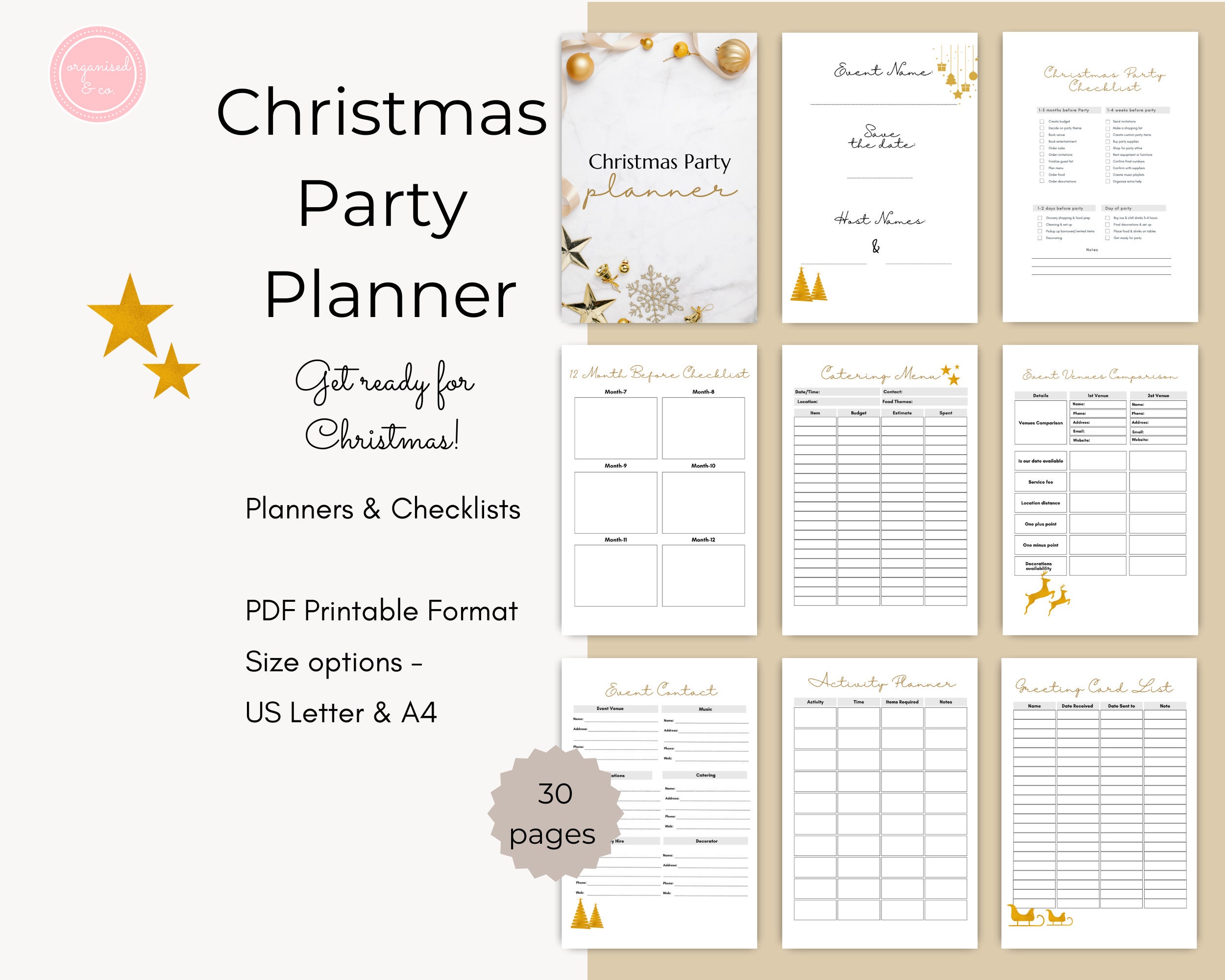 Christmas Party Planner Checklist for Holiday Party, Christmas Party ...