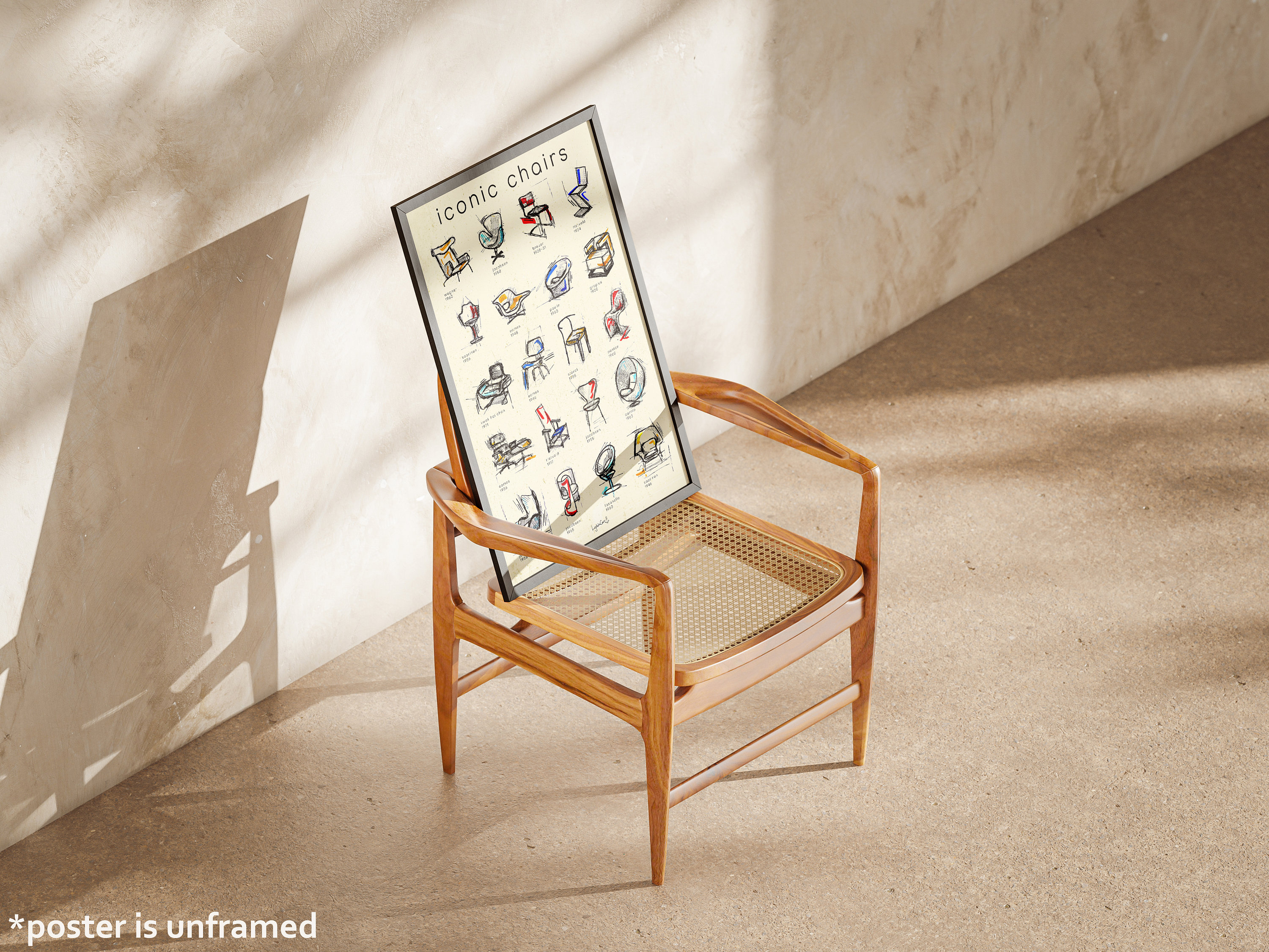 Iconic Chair Design, Bauhaus-inspired, Mid-century Modern A4/a3 Poster ...