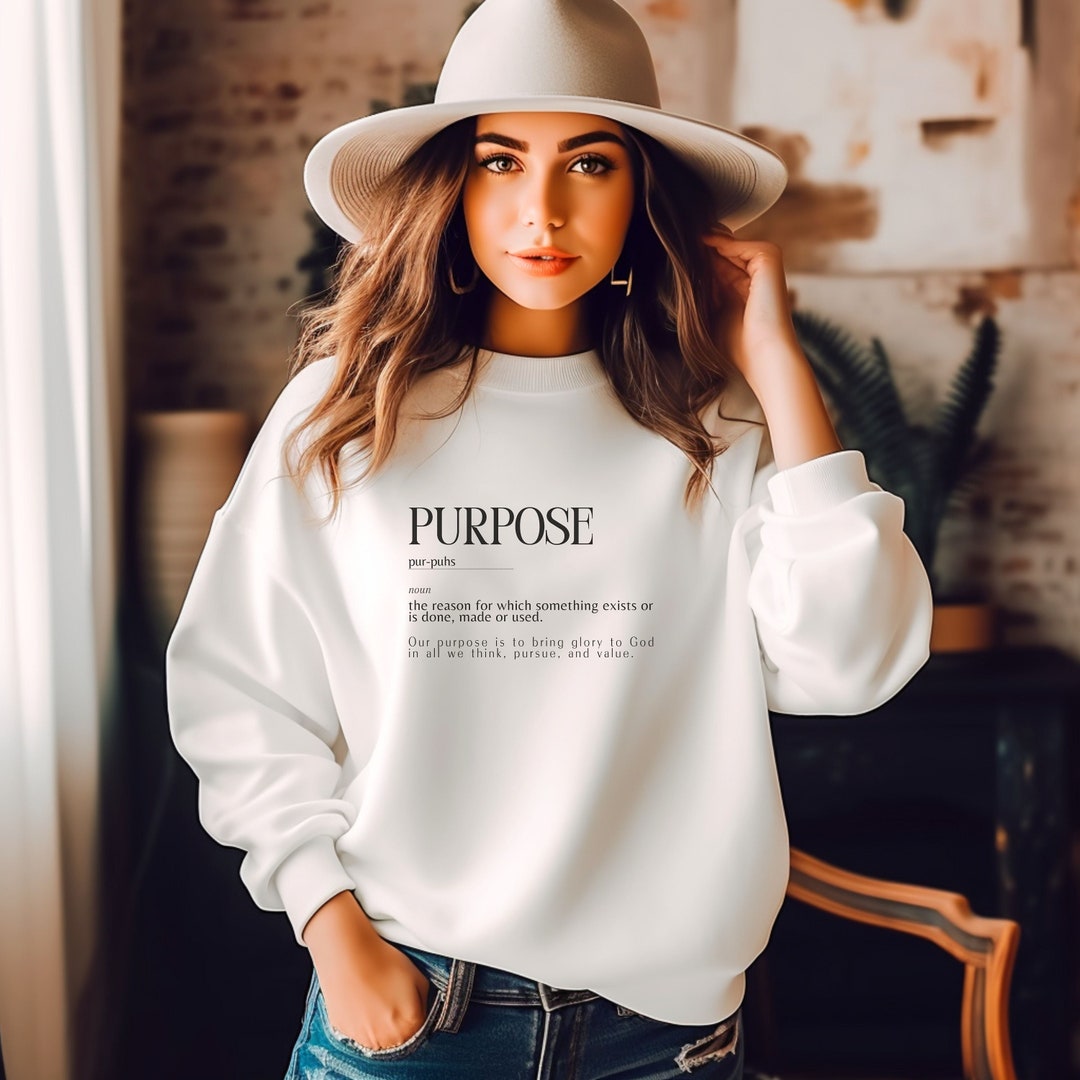 Purpose Definition Crewneck Inspirational Sweater Christian - Etsy
