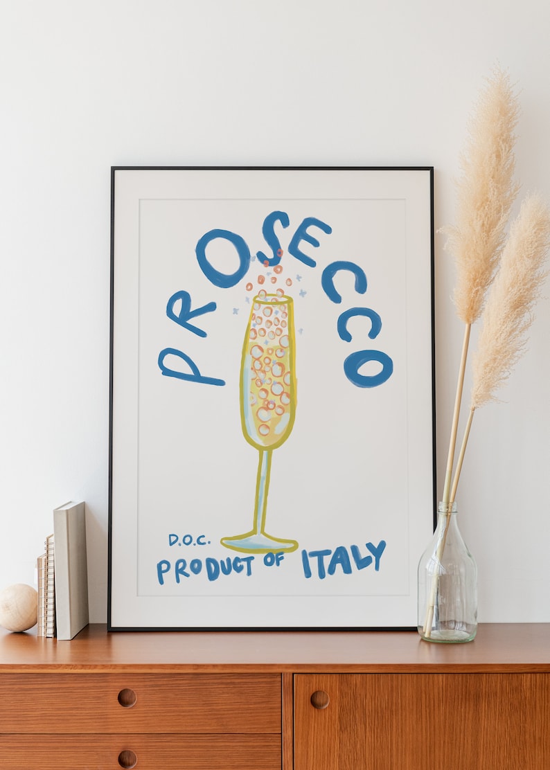 Prosecco Poster Prosecco Print Prosecco Art Champagne Wall Art Eclectic ...