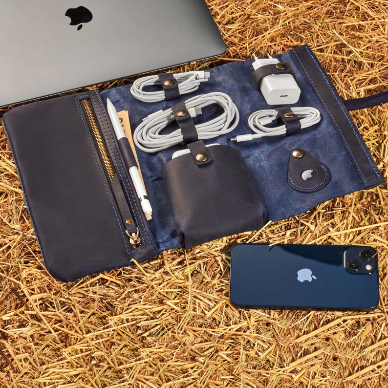Travel Cord Organizer, Cable Organizer, Travel Case, Leather Tech ...