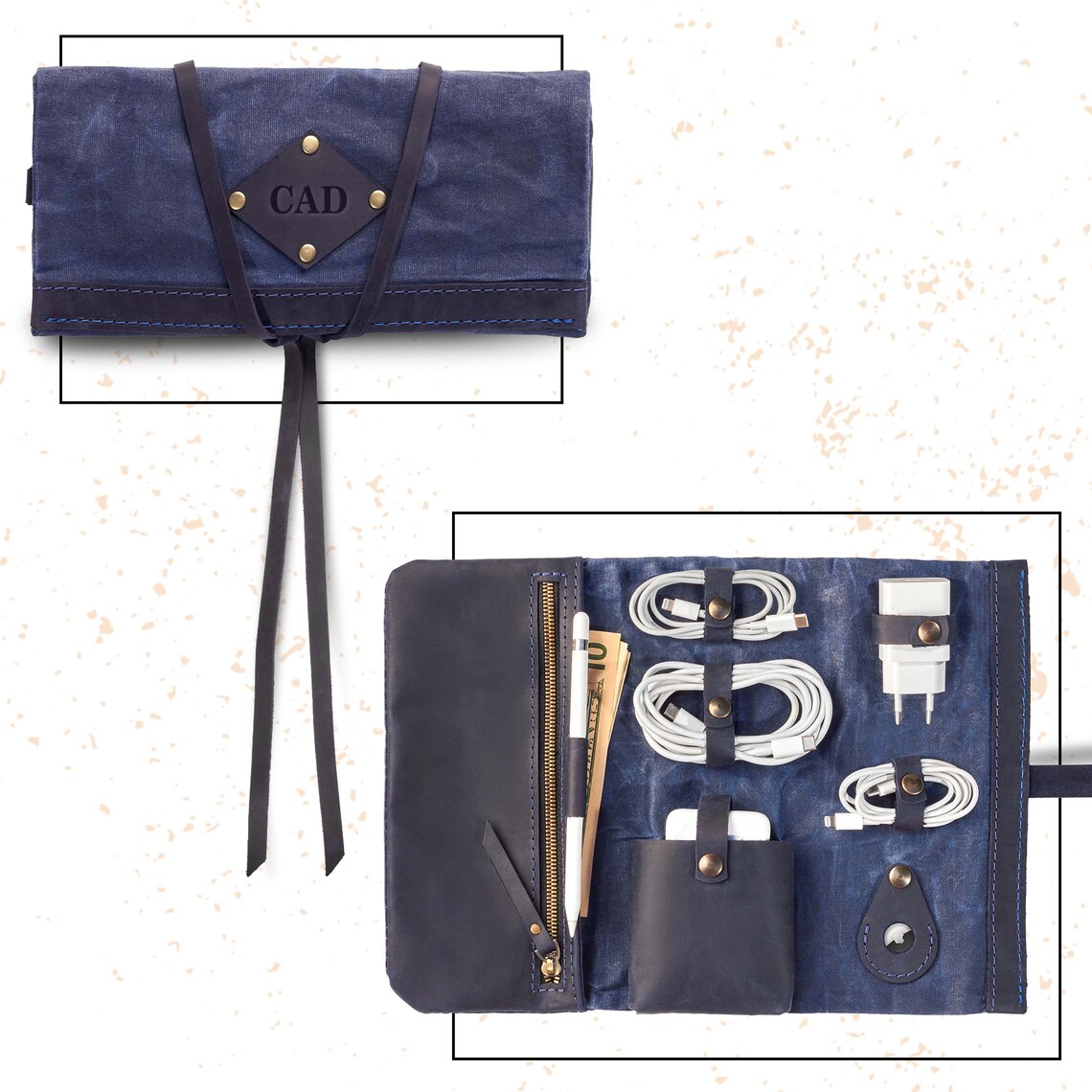 Travel Case for Digital Accessories, Roll for Cables and Chargers ...