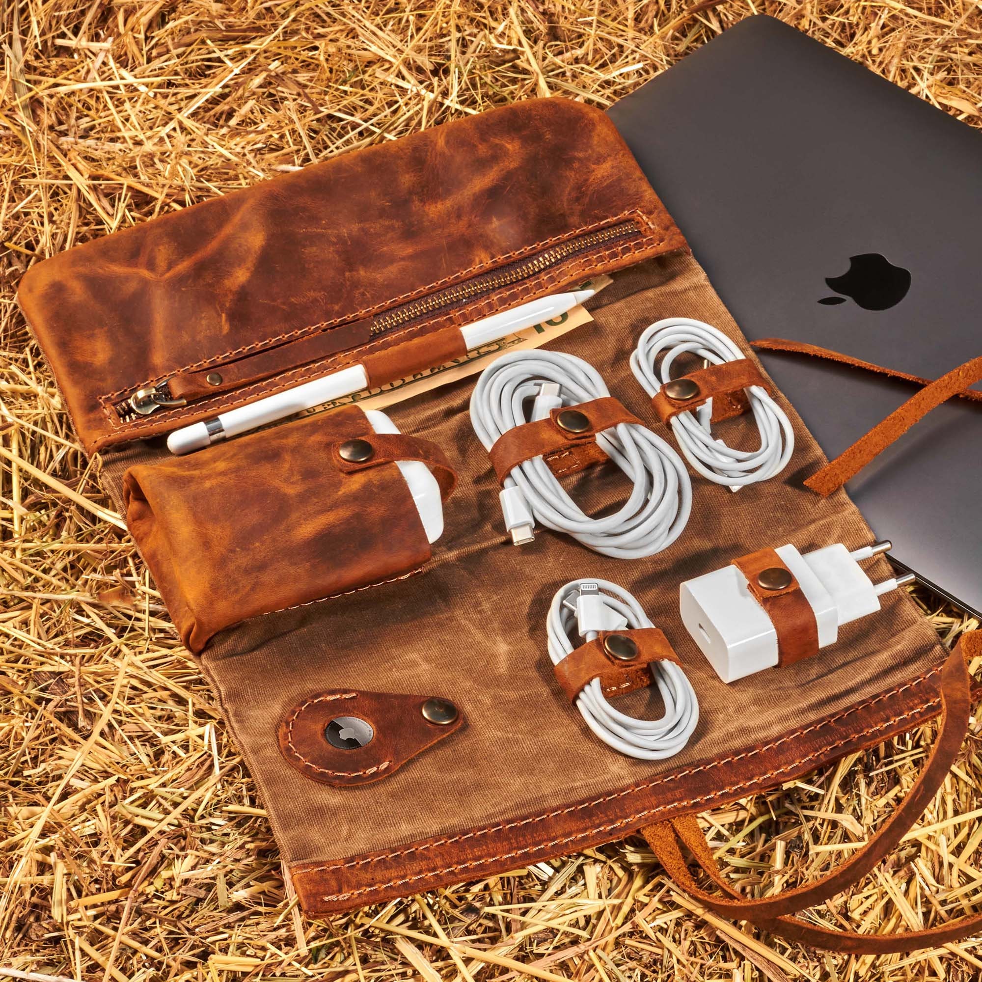 Travel Cord Organizer, Cable Organizer, Travel Case, Leather Tech ...