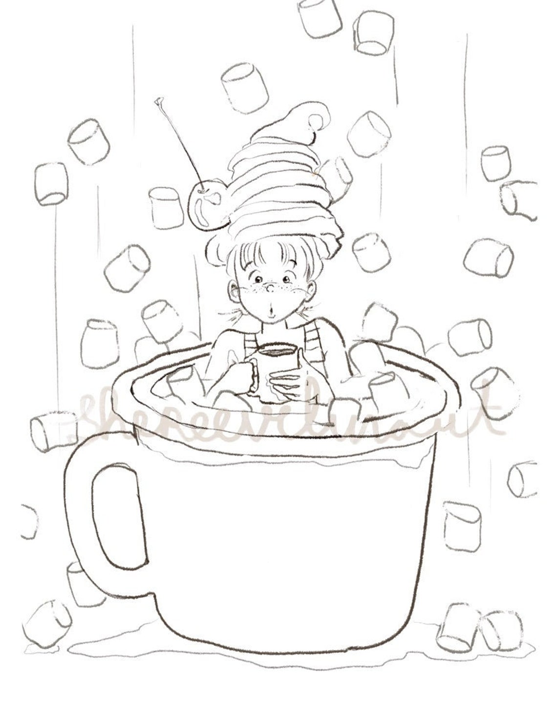 Digital Coloring Wall Art | Printables | Coloring Page | Cozy Coloring ...